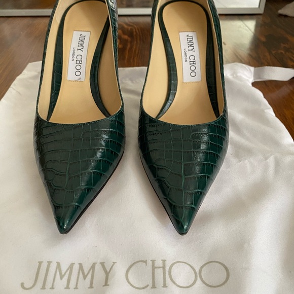 Jimmy Choo | Shoes | Jimmy Choo Green Croc Embossed Pumps | Poshmark